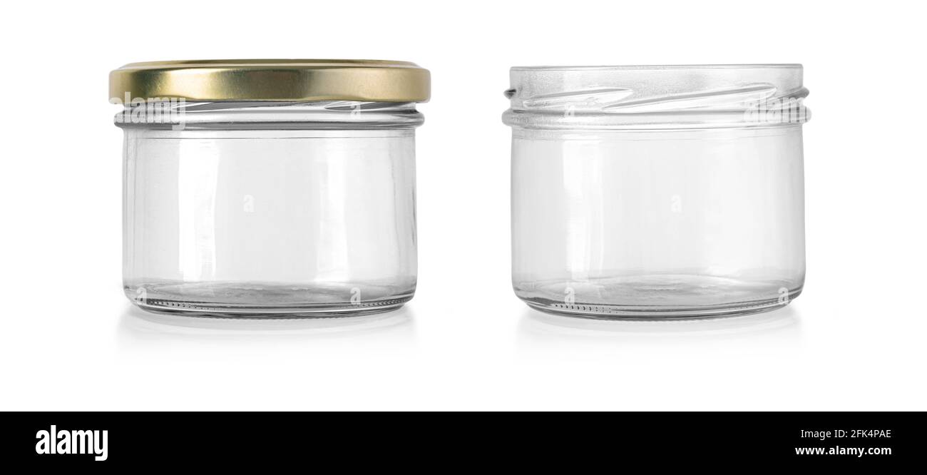 empty glass jar isolated on white with clipping path Stock Photo - Alamy