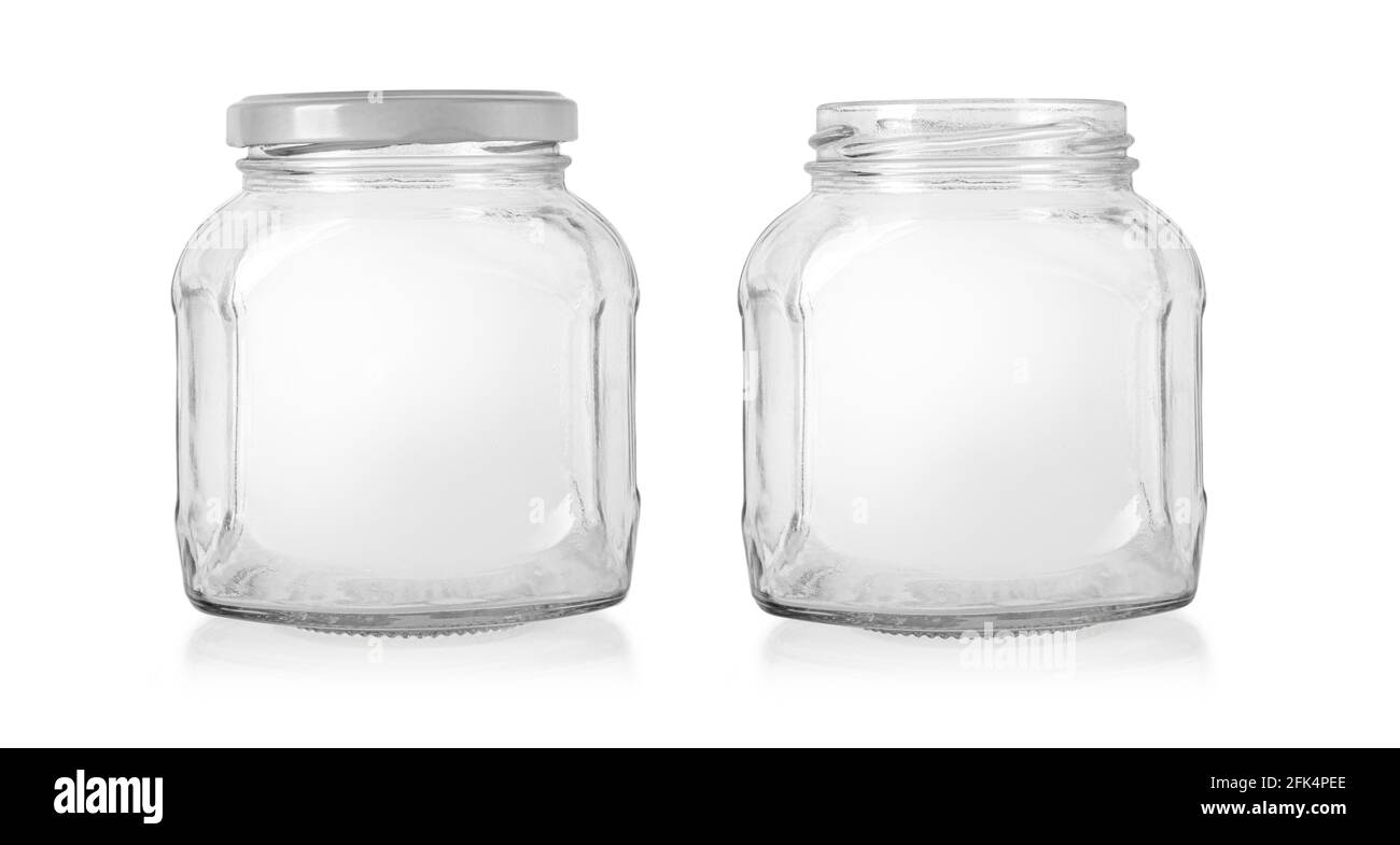empty glass jar isolated on white with clipping path Stock Photo - Alamy