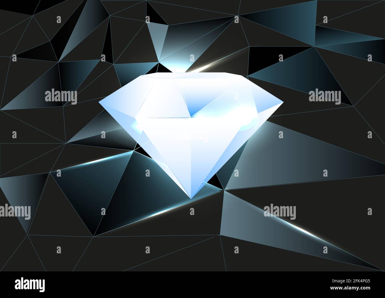 Shiny diamond on dark Stock Vector Images - Alamy