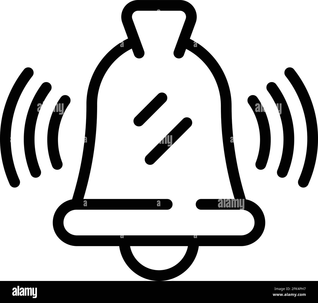 Alarm bell icon. Outline Alarm bell vector icon for web design isolated ...