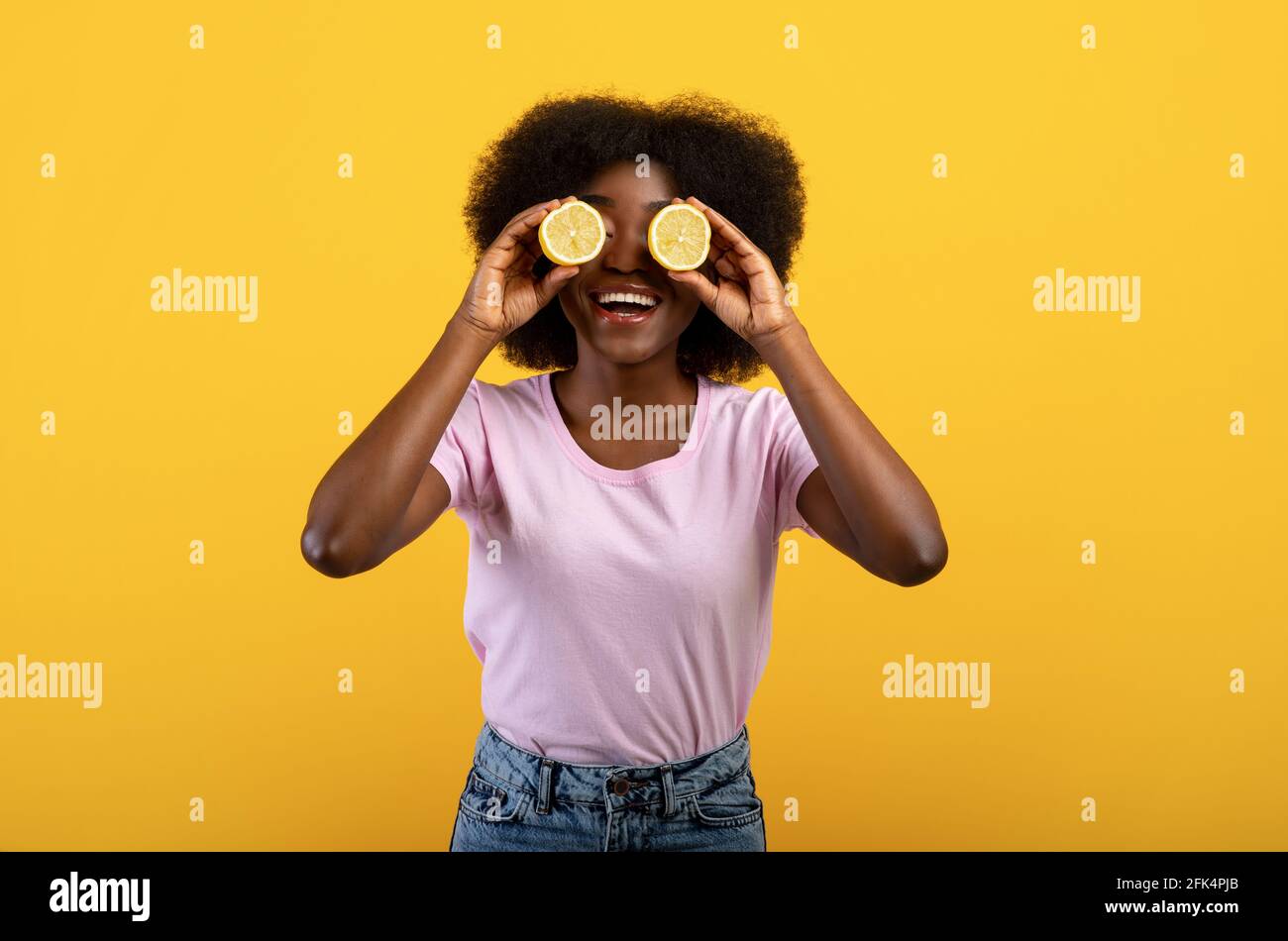 Woman lemon eyes hi-res stock photography and images - Alamy