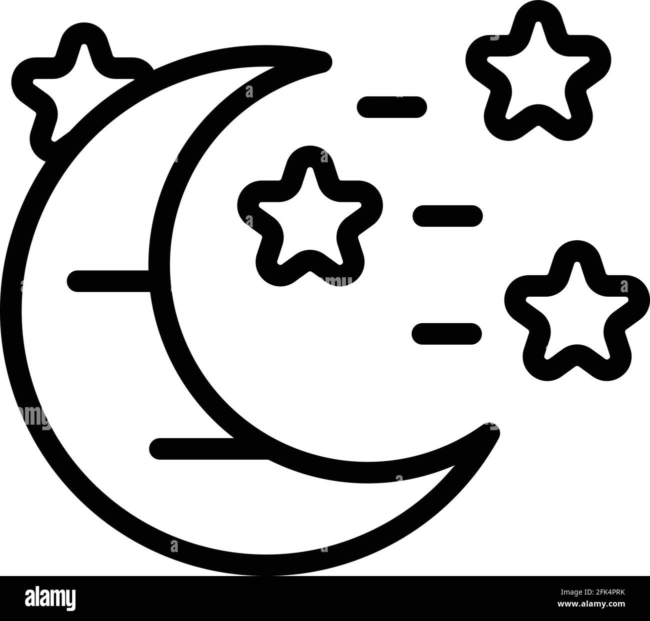 Moon stars icon. Outline Moon stars vector icon for web design isolated ...
