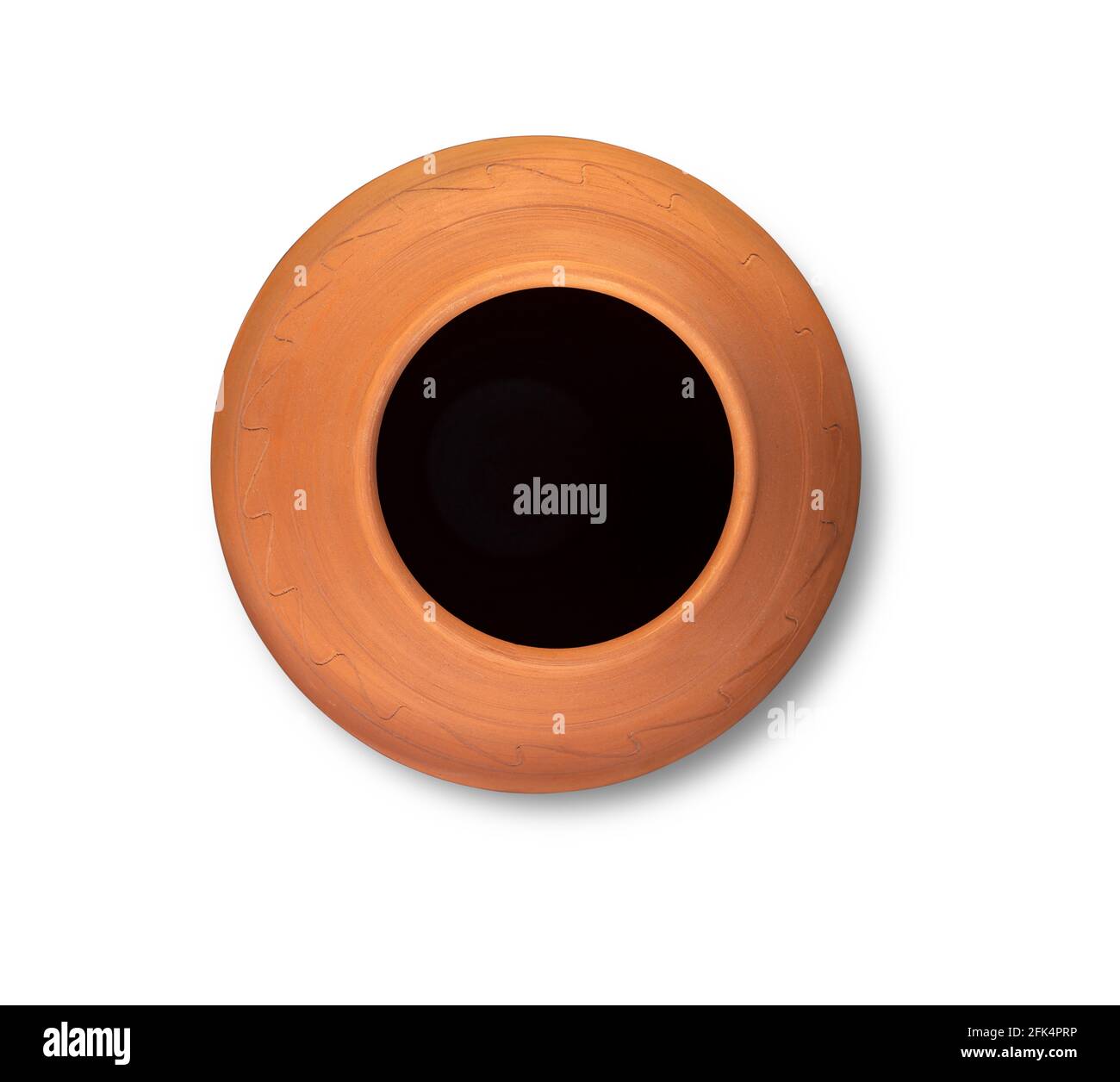 clay jug isolated on white background top view with clipping path Stock ...