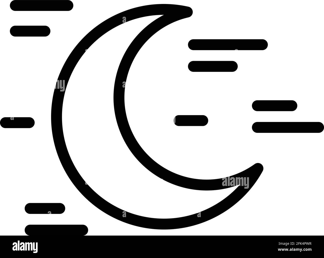Sleep moon icon. Outline Sleep moon vector icon for web design isolated ...