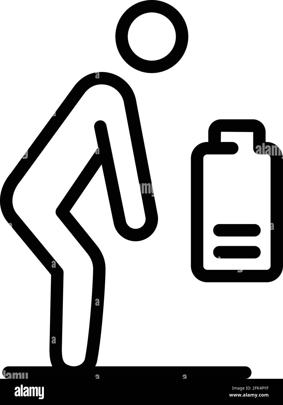 Tired man icon. Outline Tired man vector icon for web design isolated ...