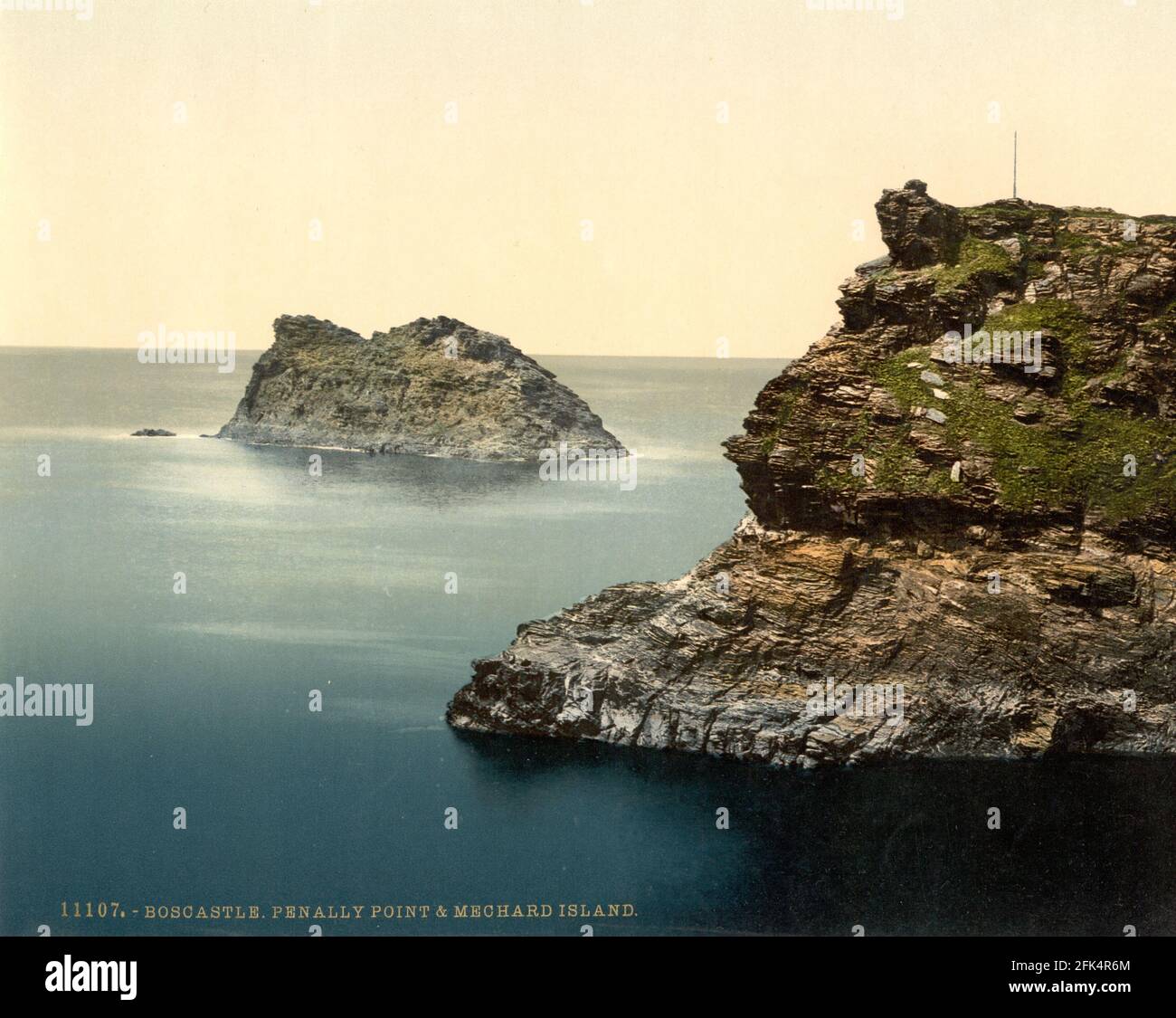 Penally Point and Mechard Island, Boscastle in Cornwall circa 1890-1900 ...