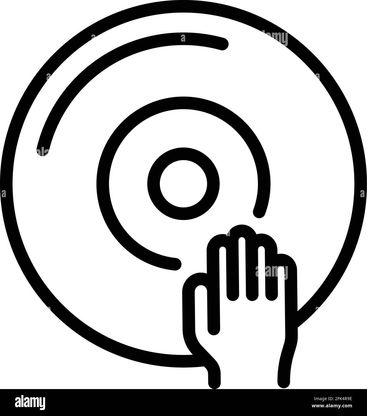Dj disc icon. Outline Dj disc vector icon for web design isolated on ...