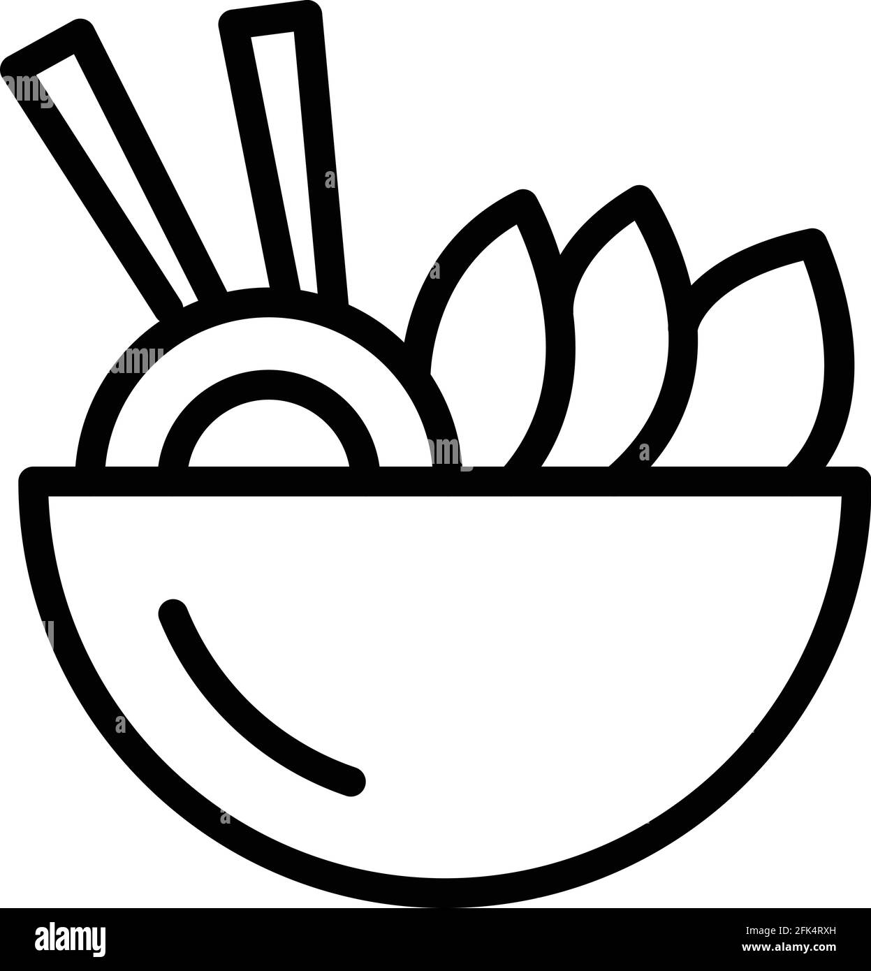 Asian food bowl icon. Outline Asian food bowl vector icon for web ...