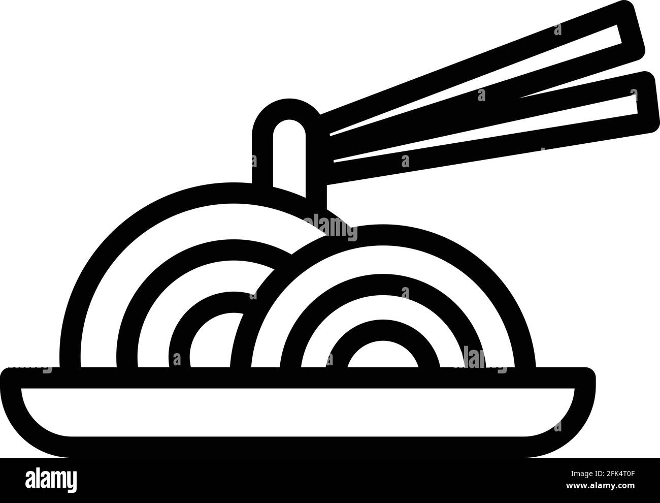 Korean soba icon. Outline Korean soba vector icon for web design ...