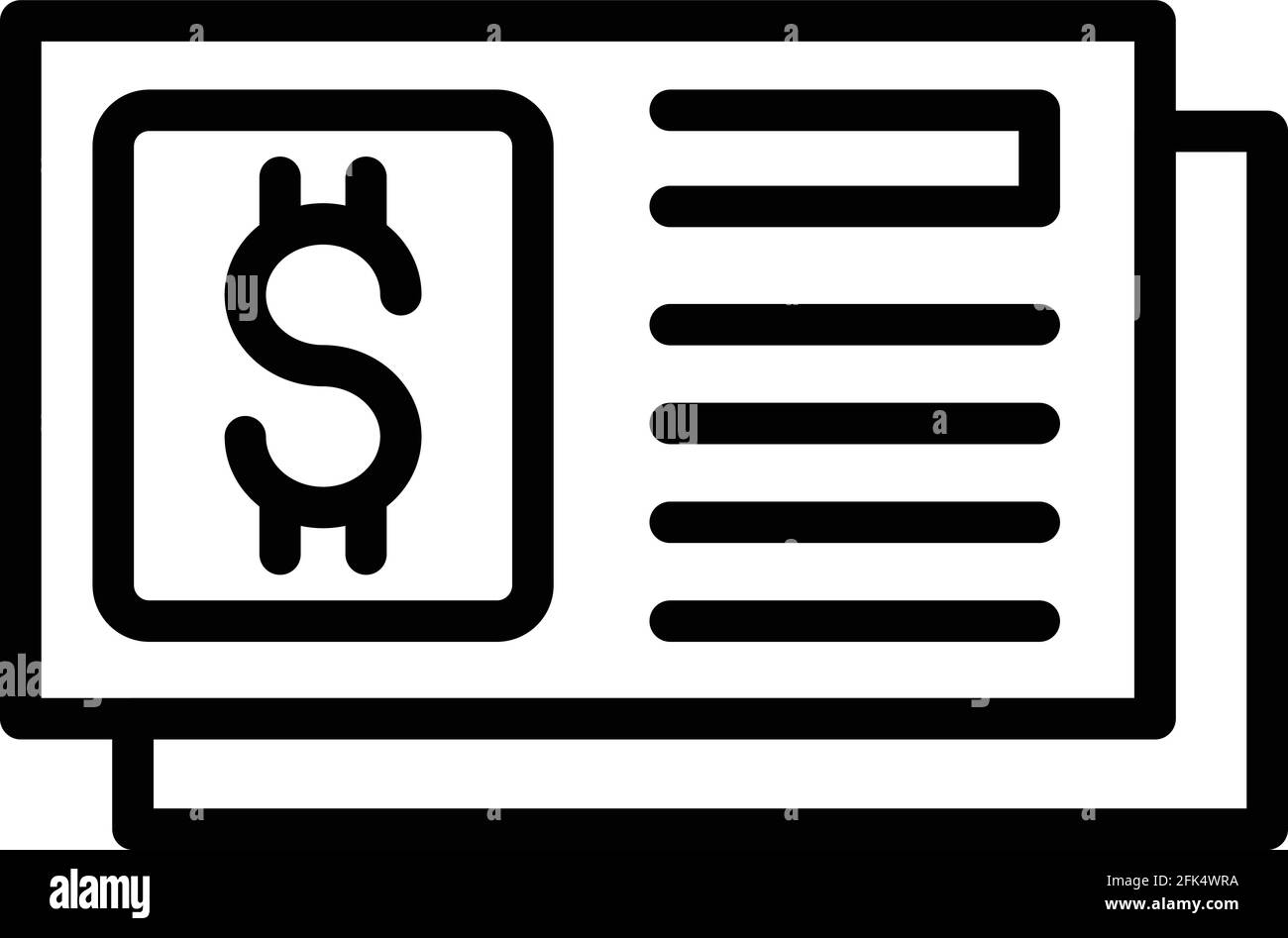 Dollar invoice icon. Outline Dollar invoice vector icon for web design ...