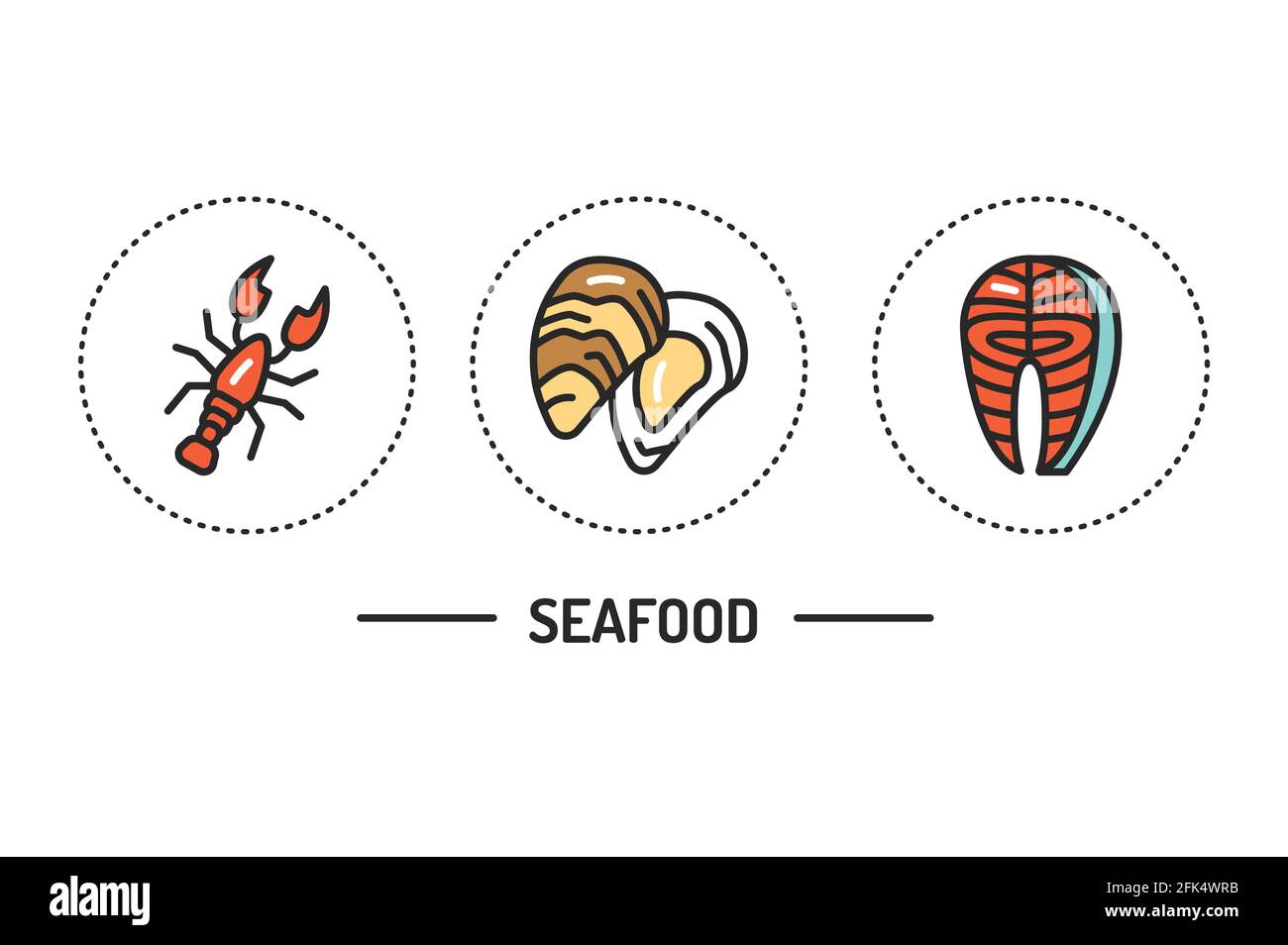 Animal and seafood protein Stock Vector Images - Alamy
