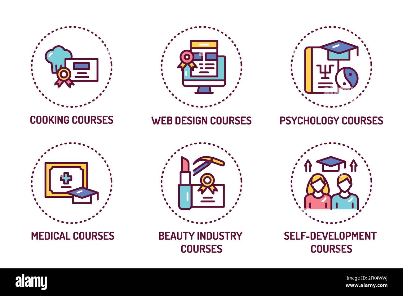 Course pictograms hi-res stock photography and images - Alamy