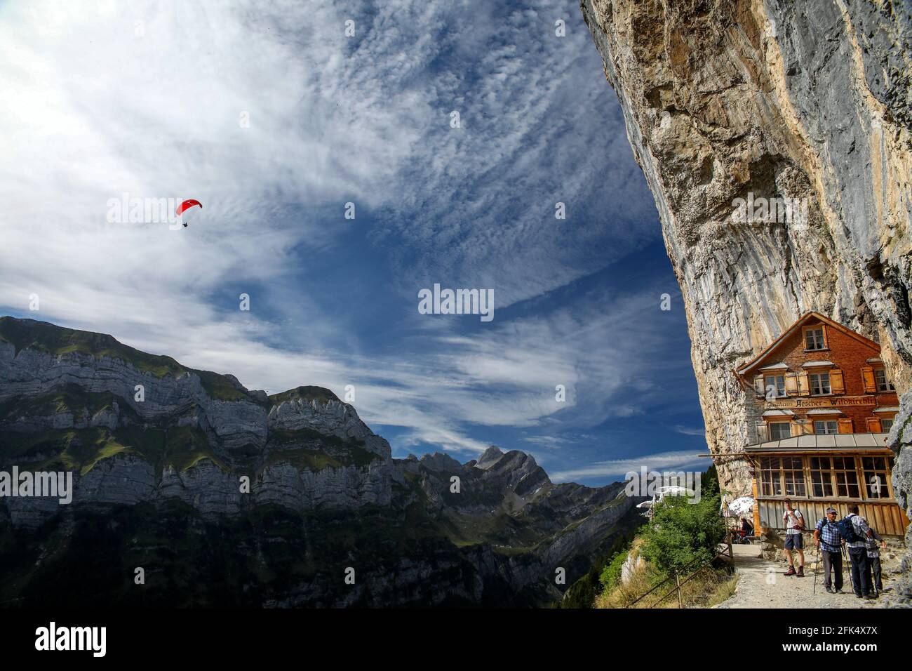 Bergrestaurant Aescher im Alpstein Stock Photo - Alamy