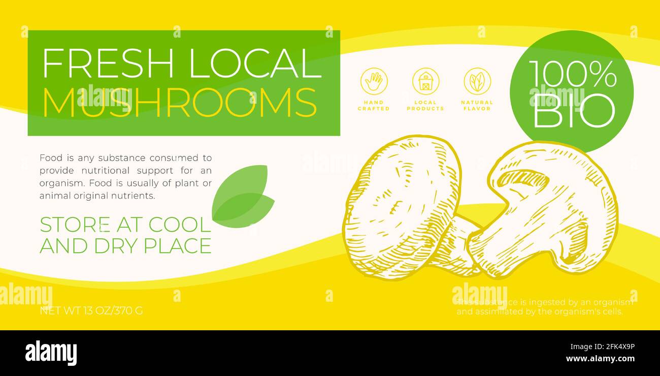 Fresh Local Vegetables Label Template. Abstract Vector Horiontal ...