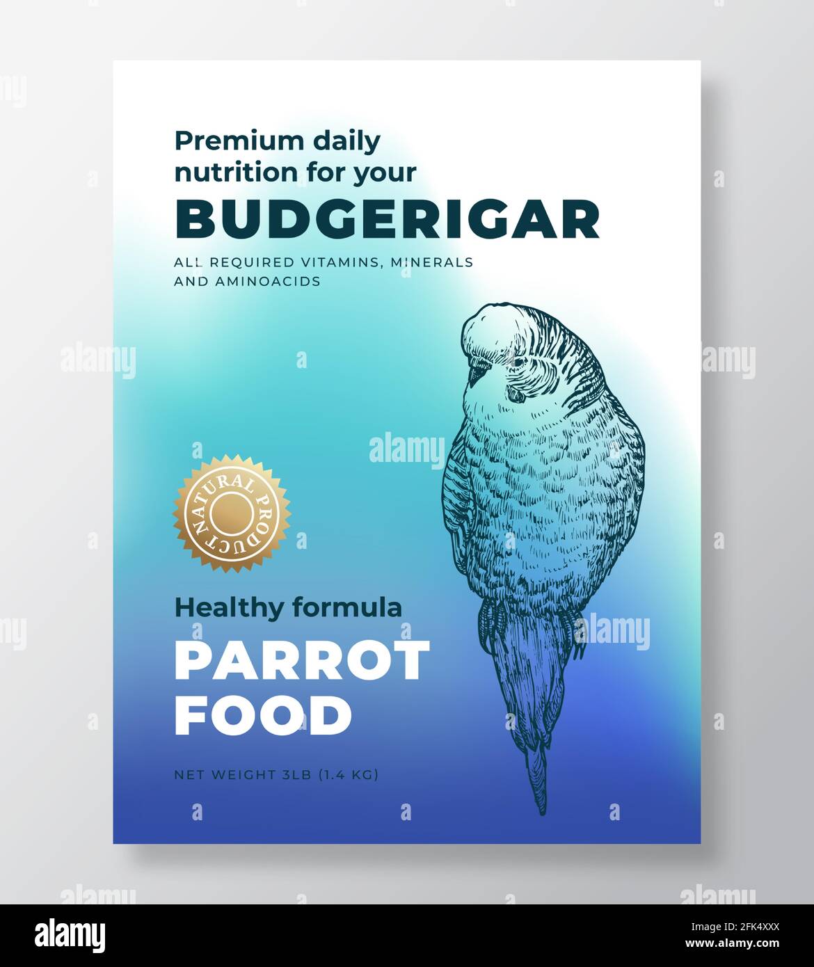 Pet Bird Food Product Label Template. Abstract Vector Packaging Design ...