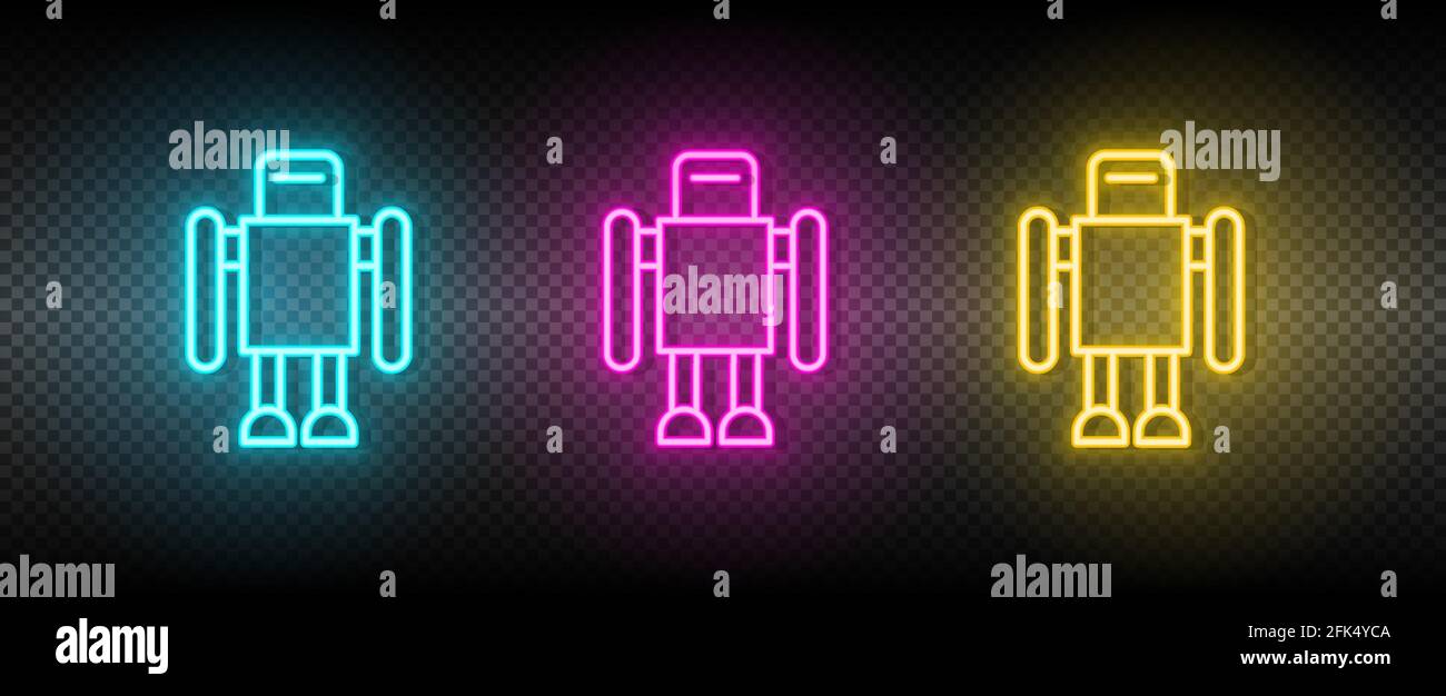 Robot vector illustration neon icon set Stock Vector Image & Art - Alamy