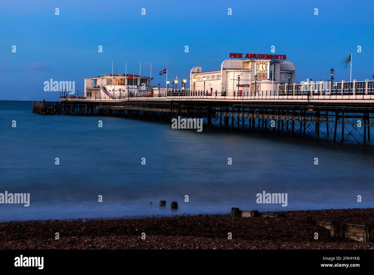 England, West Sussex, Worthing, Worthing Beach and Pier *** Local ...