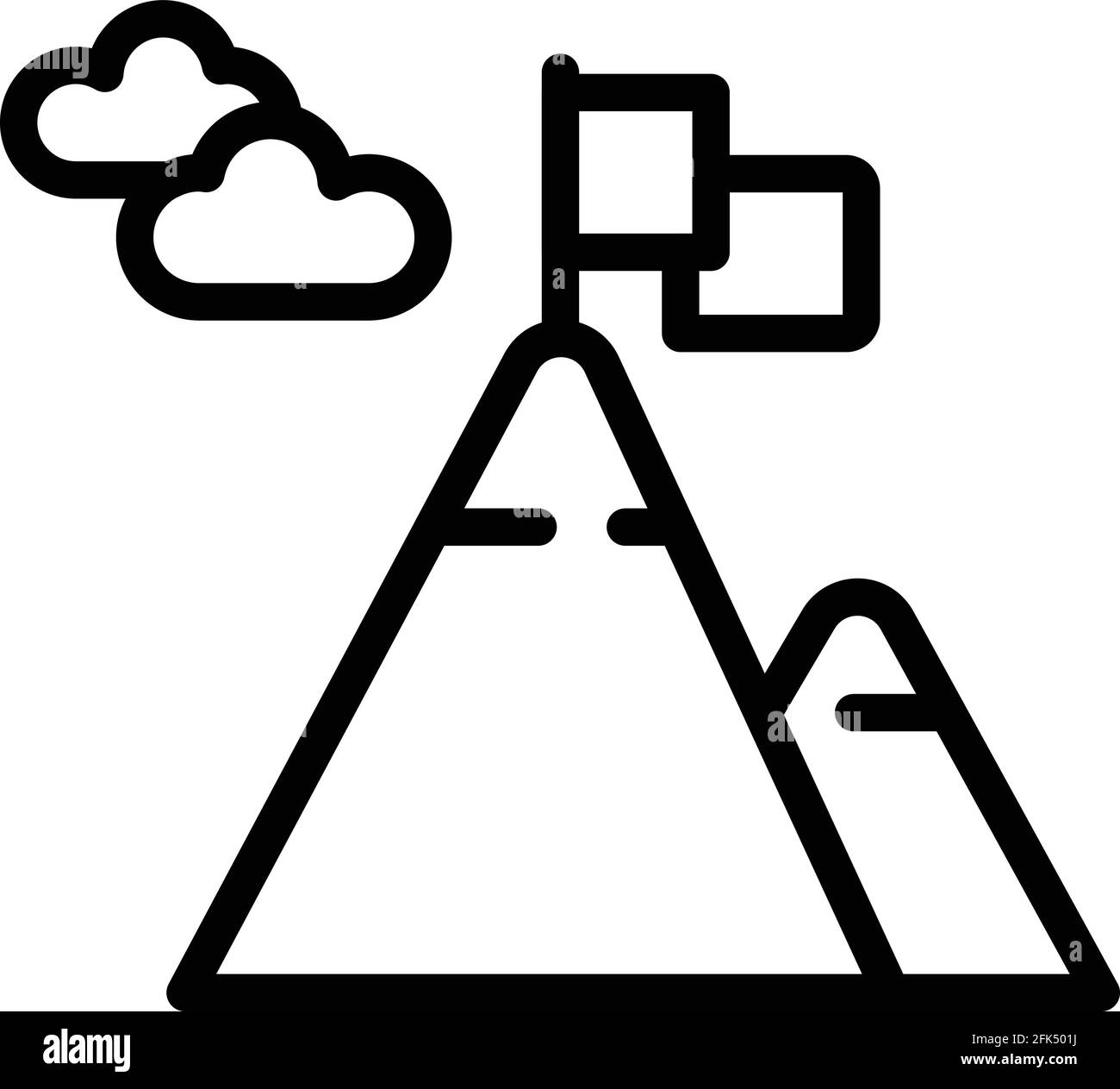Flag mountain icon. Outline Flag mountain vector icon for web design ...