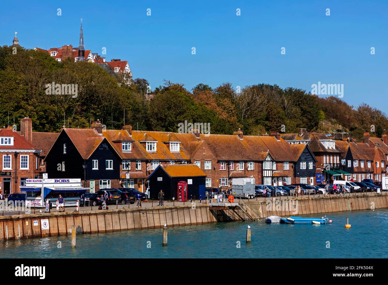 England, Kent, Folkestone, Folkestone Harbour and Waterfront Skyline ...