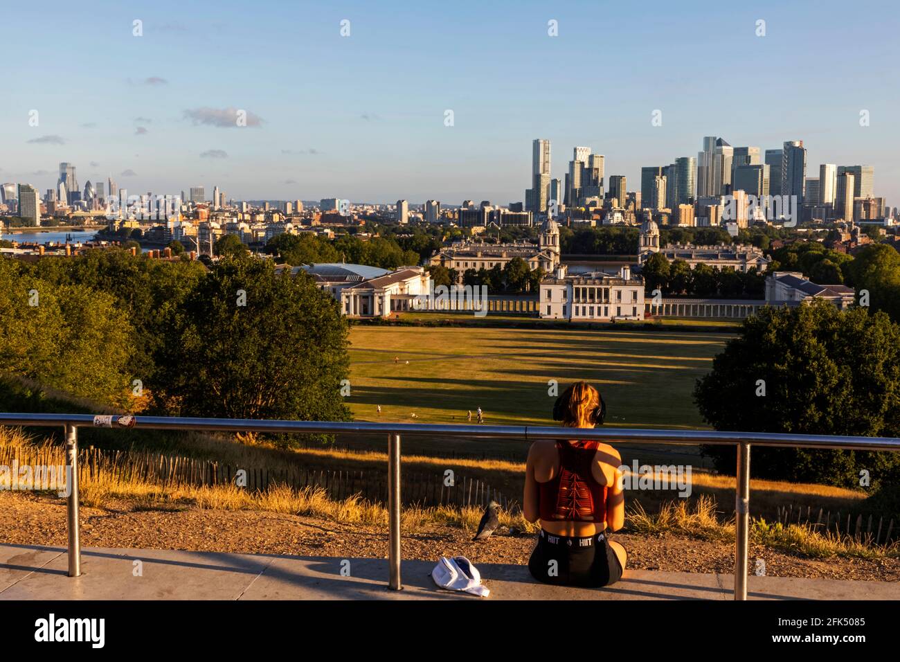 England, London, Greenwich, View of London City Skyline from Greenwich ...