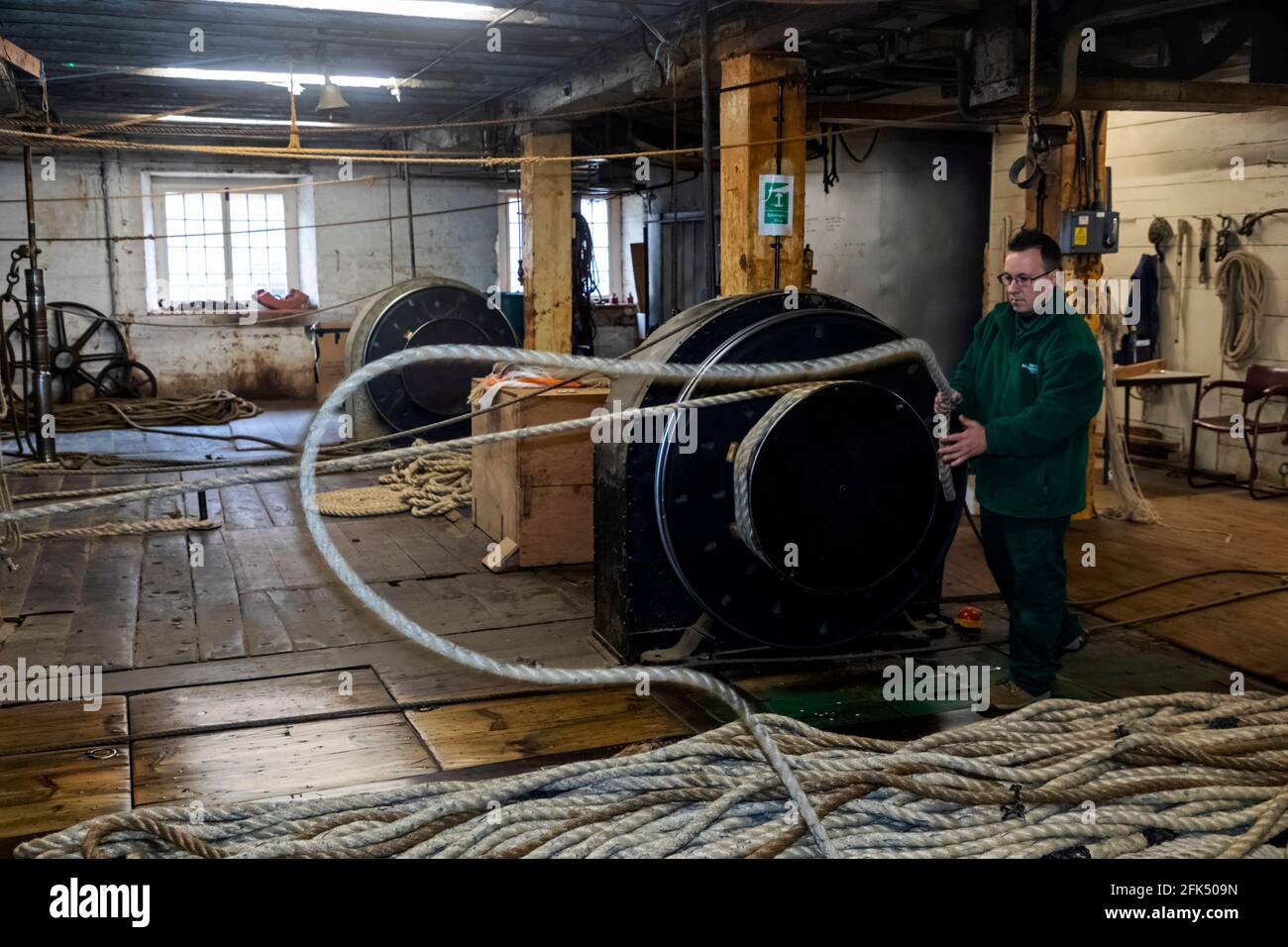 England, Kent, Chatham, The Historic Dockyard, The Historic Ropery ...