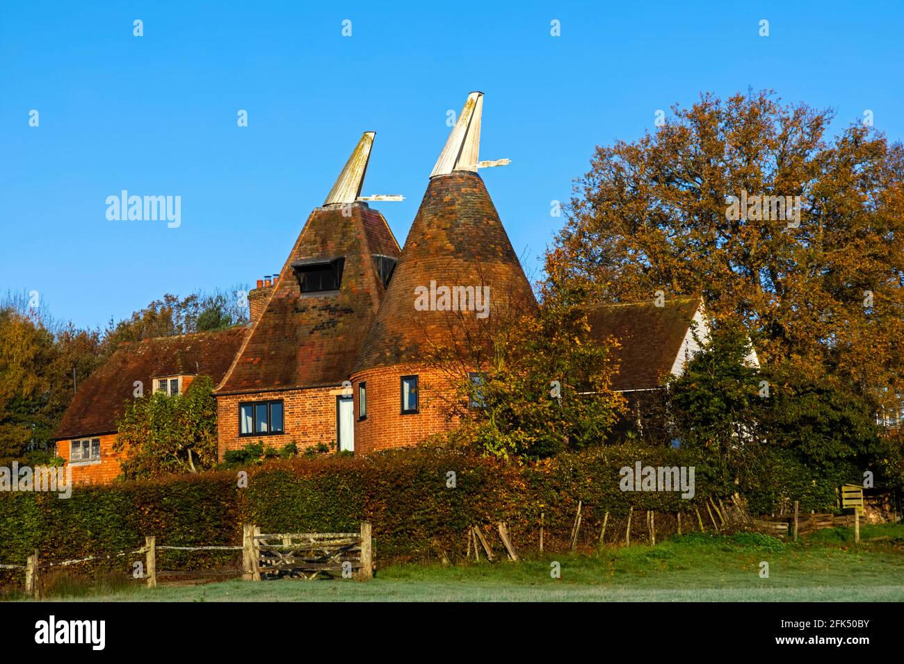 England, Kent, Converted Oast Houses aka Oasts near Tunbridge Wells ...