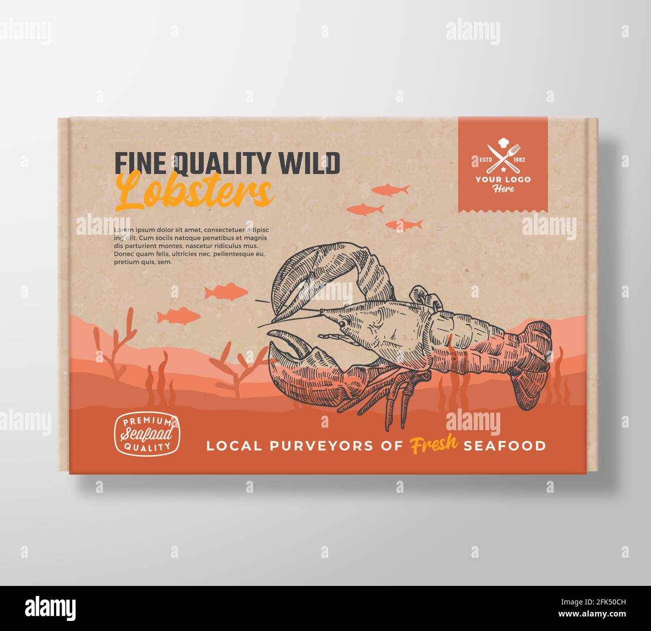 Fish box of lobster Stock Vector Images - Alamy