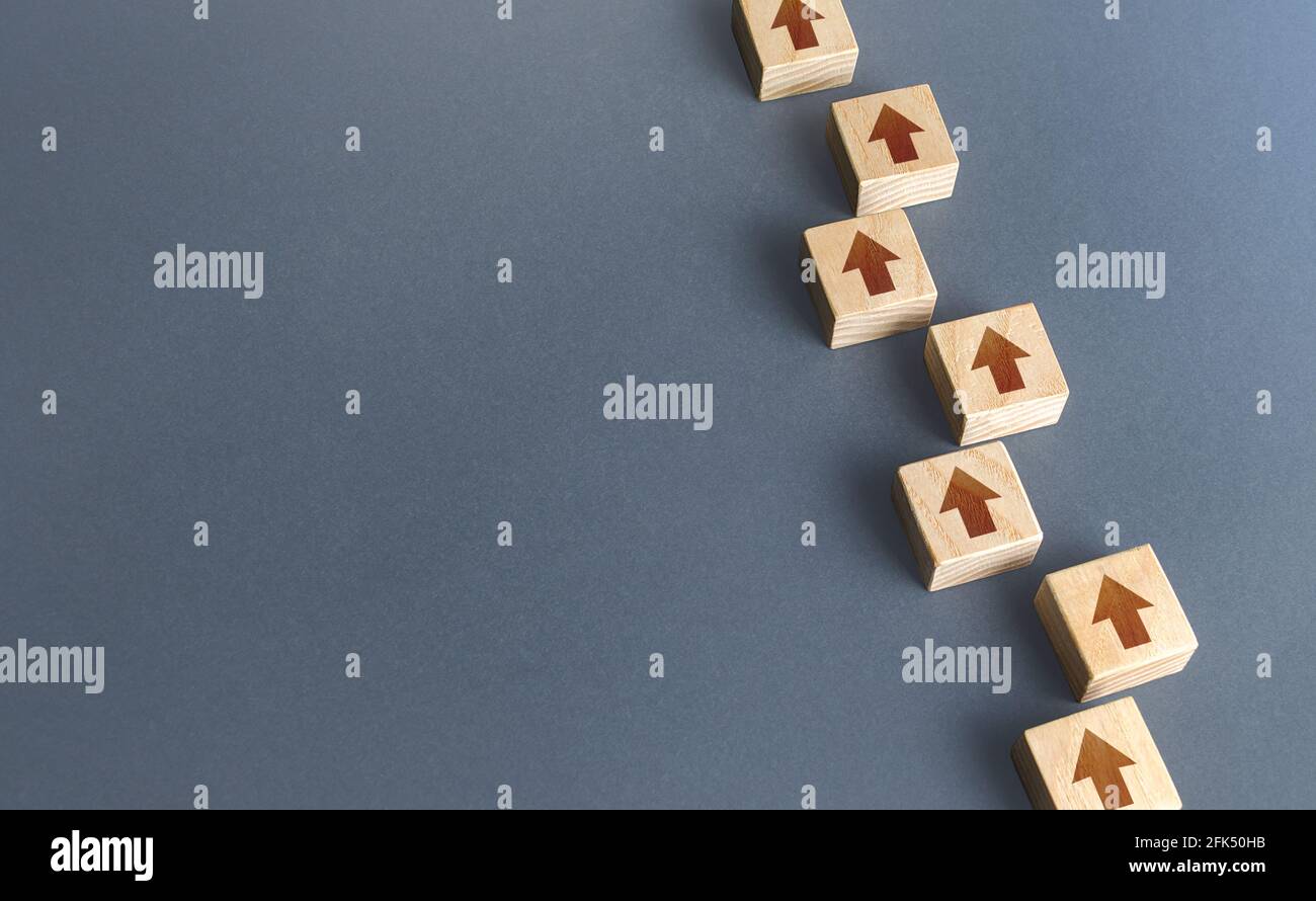 Chain of blocks of unidirectional arrows. Consistency and focus ...