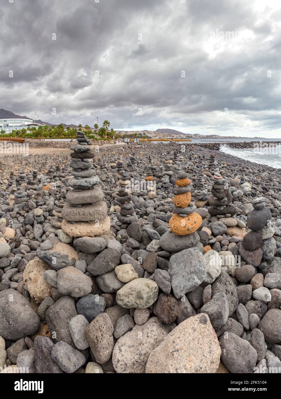 Mirador Stone Pebble Beach, pebblestone towers Stock Photo - Alamy