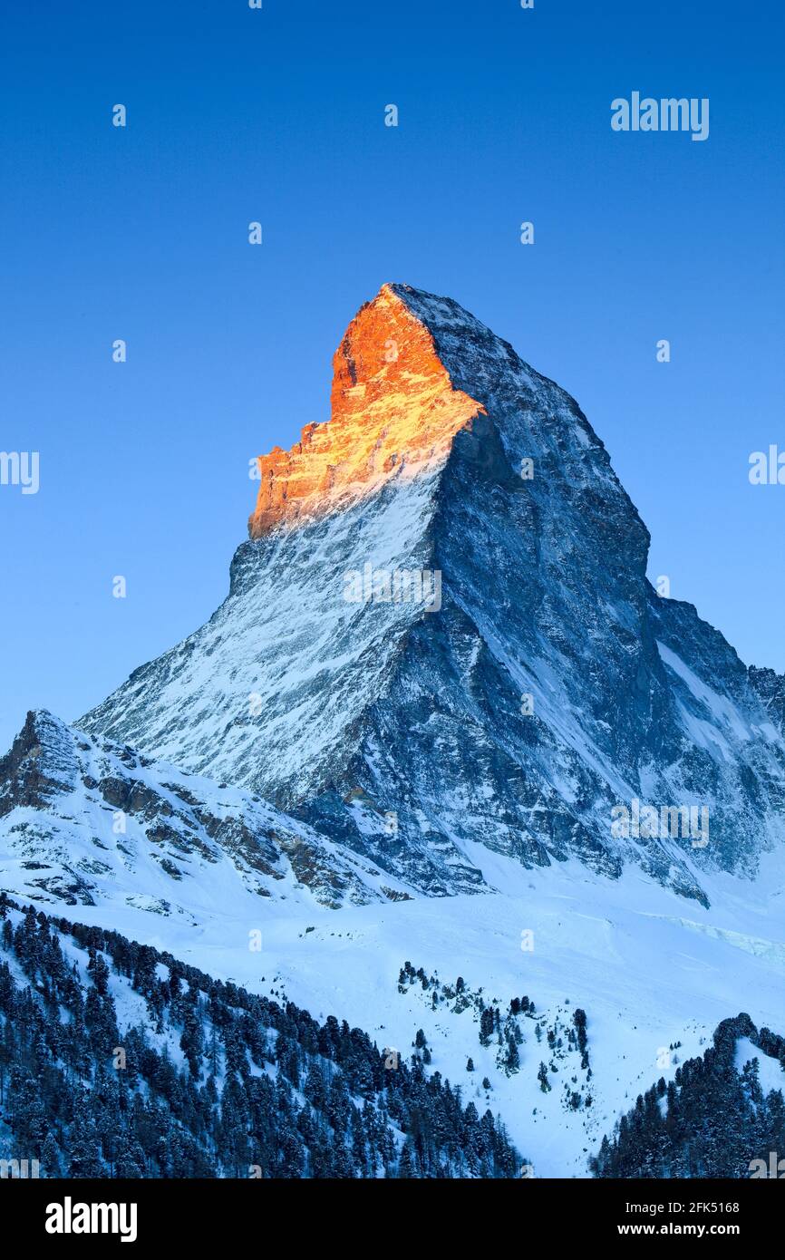 Matterhorn - 4478 m, Zermatt, Wallis, Schweiz Stock Photo - Alamy