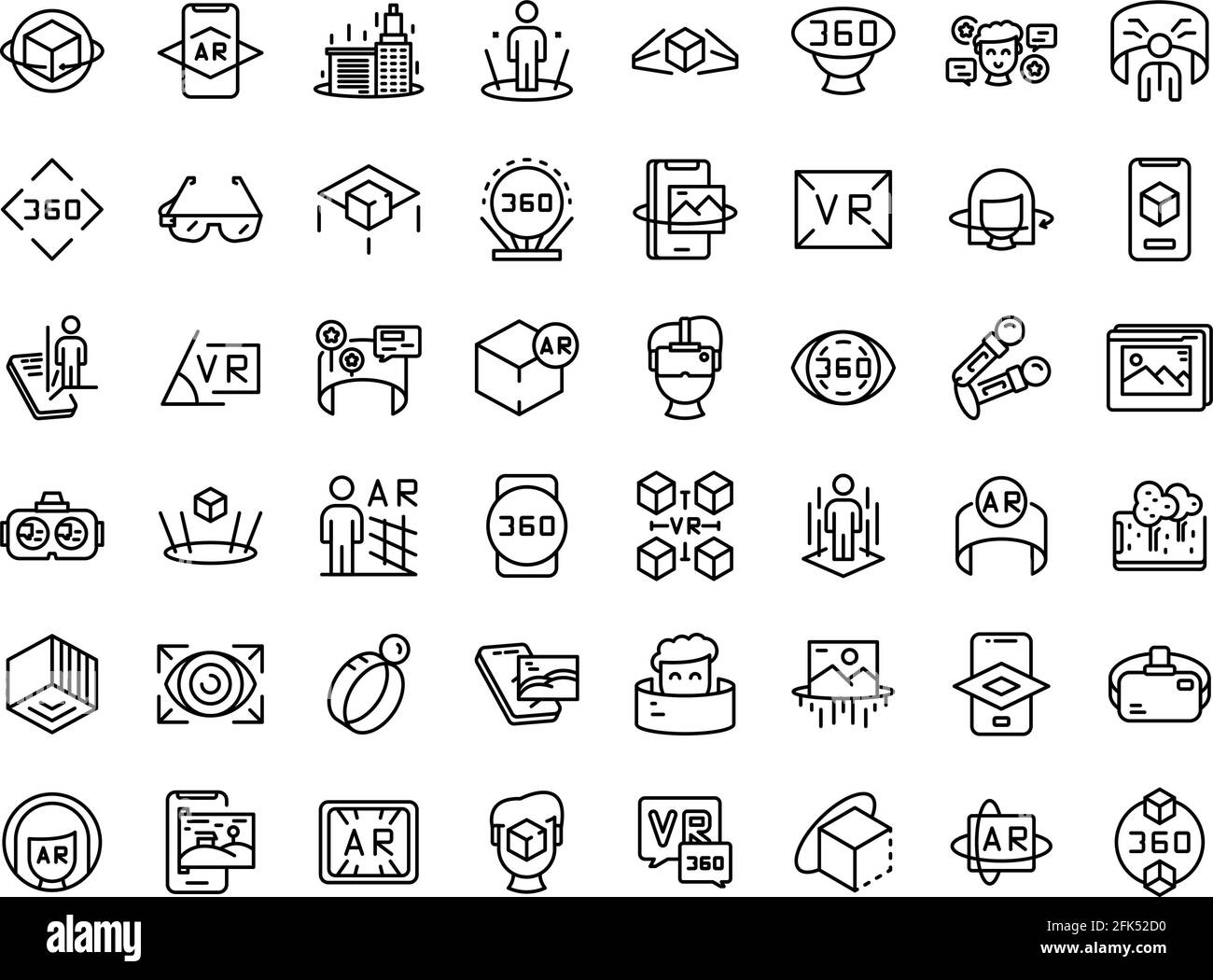 Augmented reality icons set. Outline set of augmented reality vector ... Augmented reality icons set. Outline set of augmented reality vector ...