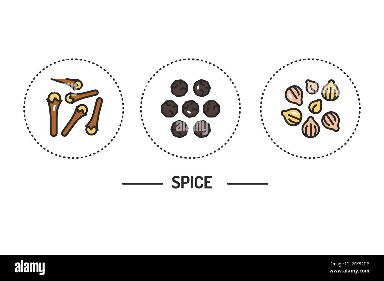 Spices color line icons concept. Vector illustration Stock Vector Image ...