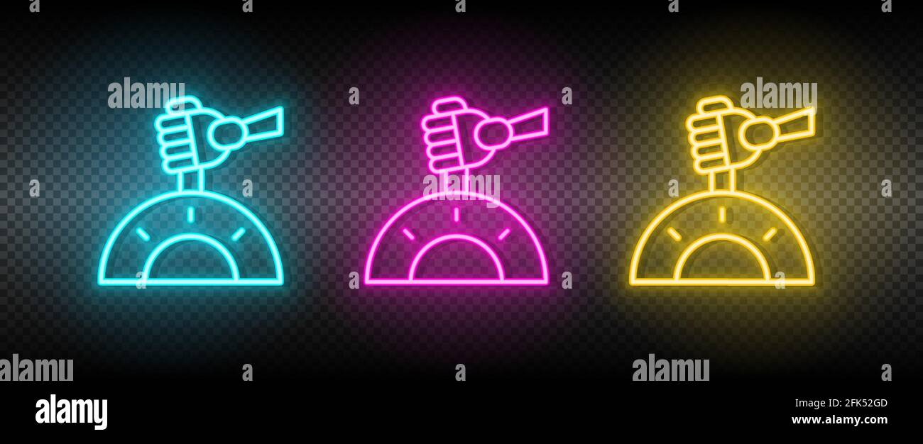 cybernetic arm, robot control neon icon set Stock Vector Image & Art ...