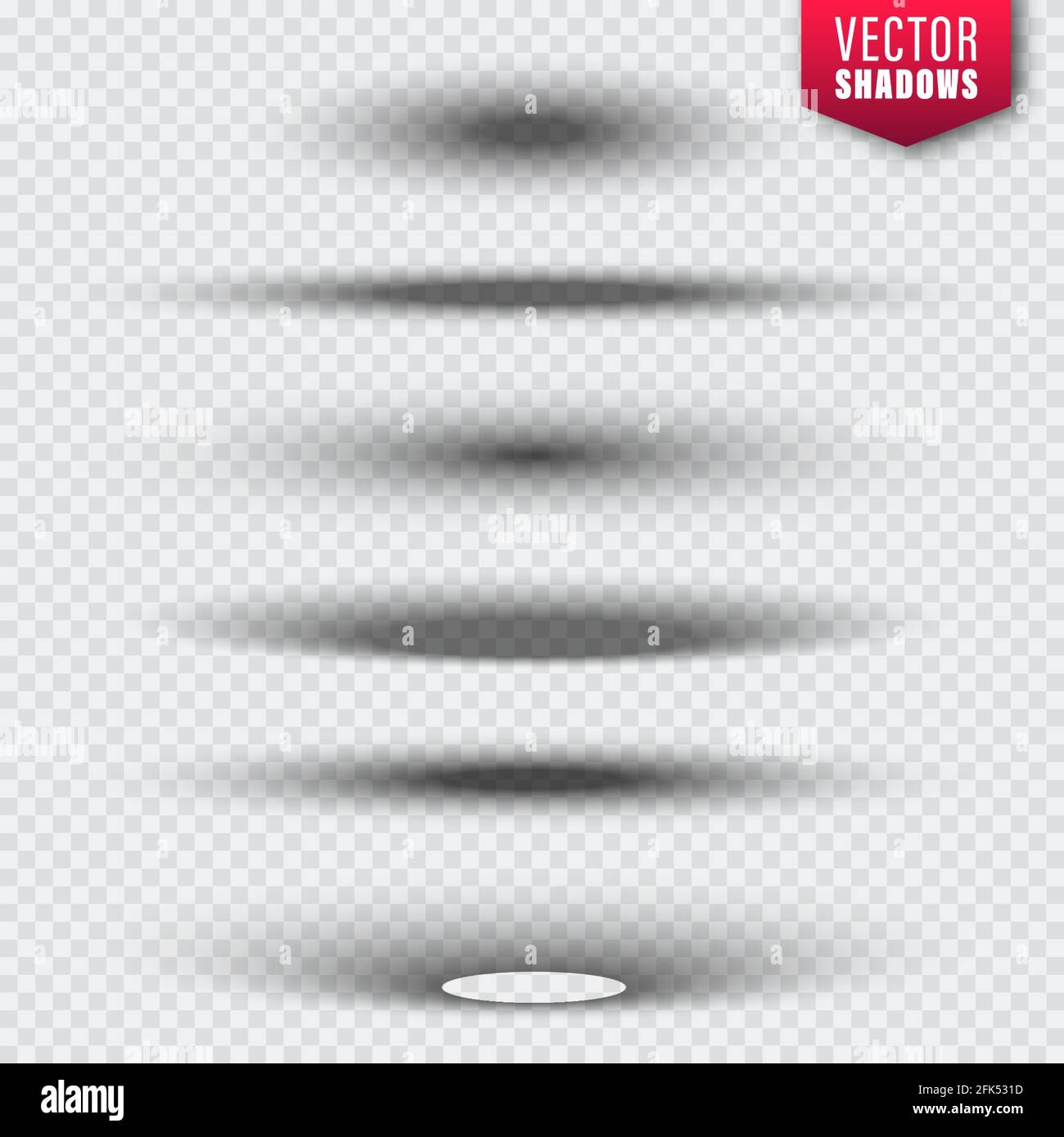 Vector shadows collection on transparent background. Realistic shadow ...