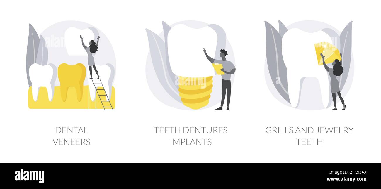 Teeth aesthetics abstract concept vector illustrations Stock Vector ...