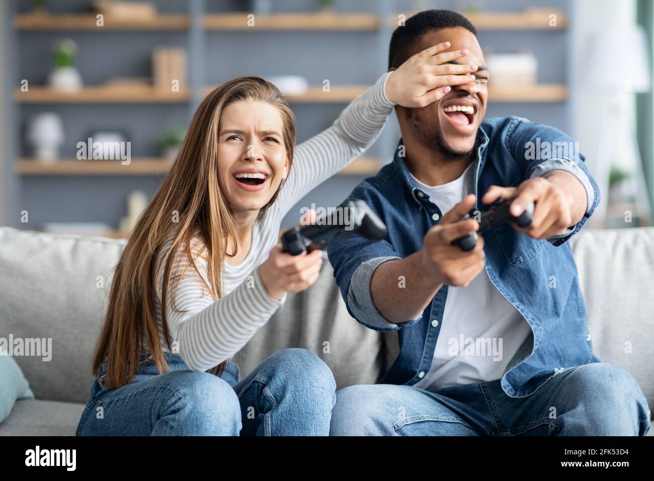 Couple having fun at home hi-res stock photography and images - Alamy