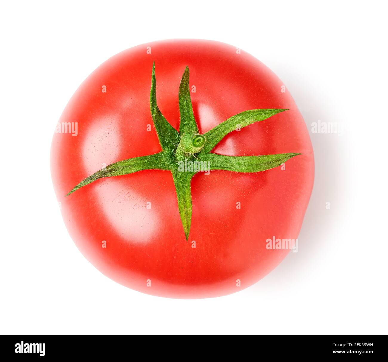 fresh red tomato isolated on white background, top view Stock Photo - Alamy