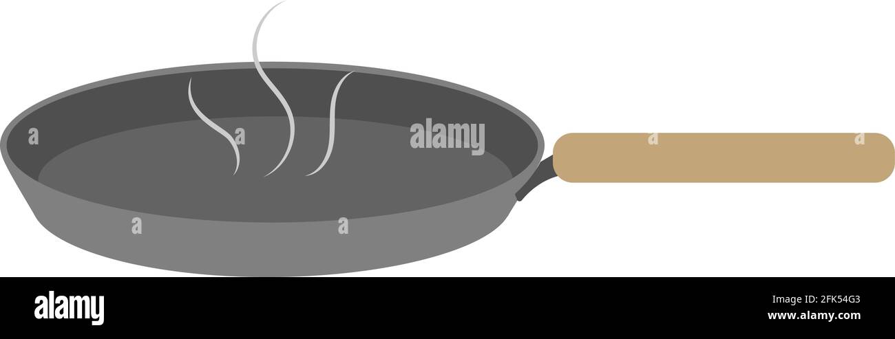 Simple grey frying pan isolated vector illustration Stock Vector Image ...