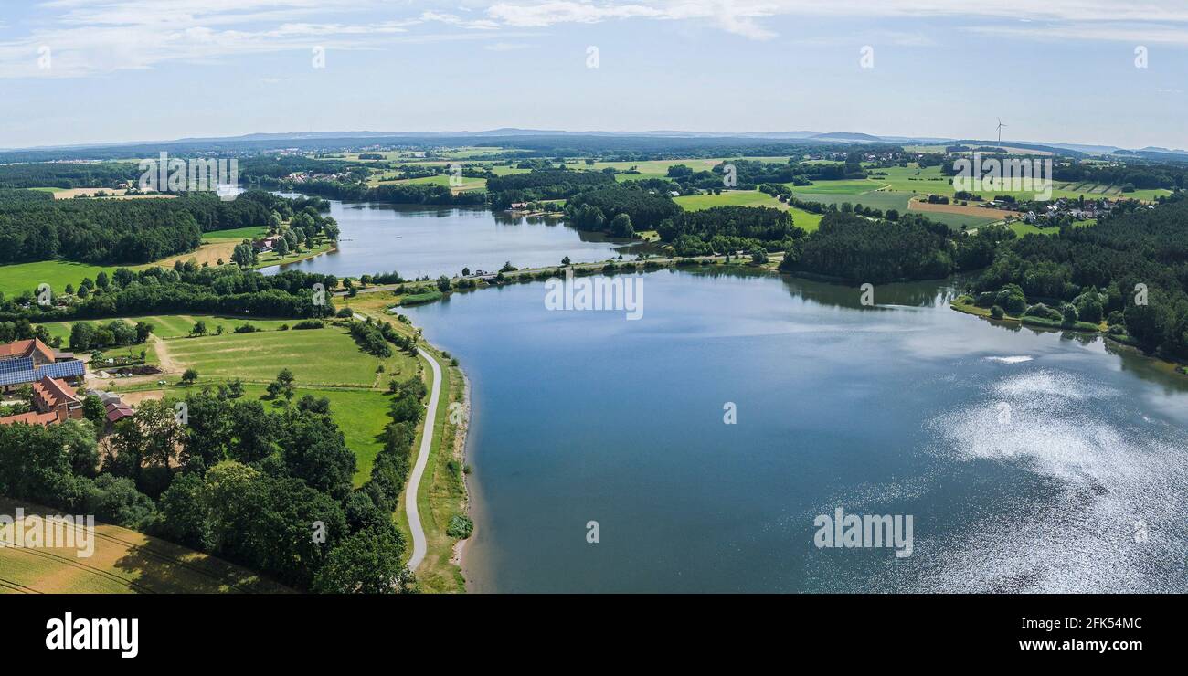View to the Rothsee, part of Lake District in Middle Franconia Stock ...