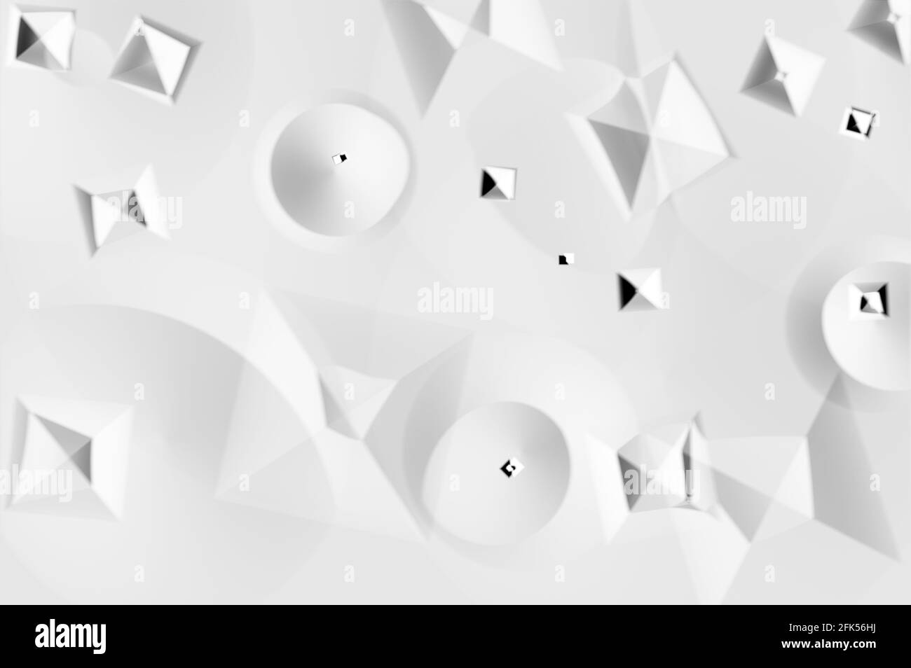 3D picture. Isometry. Various shapes on a light background. Isometry ...