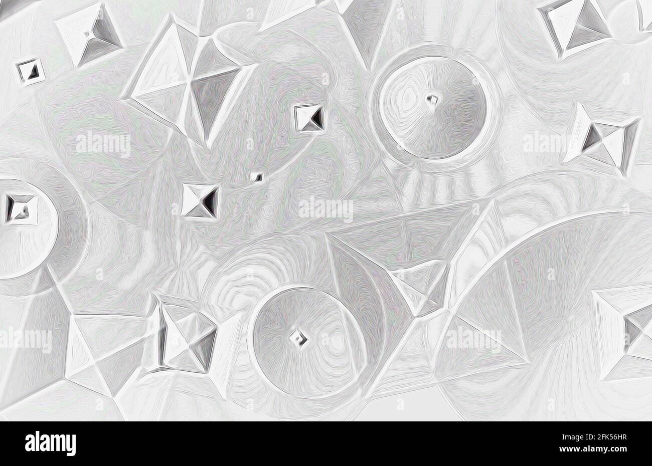 3D picture. Isometry. Various shapes on a light background Stock Photo ...