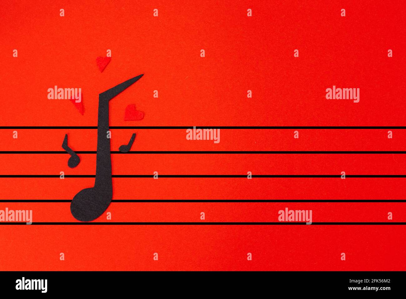 International Jazz Day. Silhouette of a big and amall notes cutted out ...