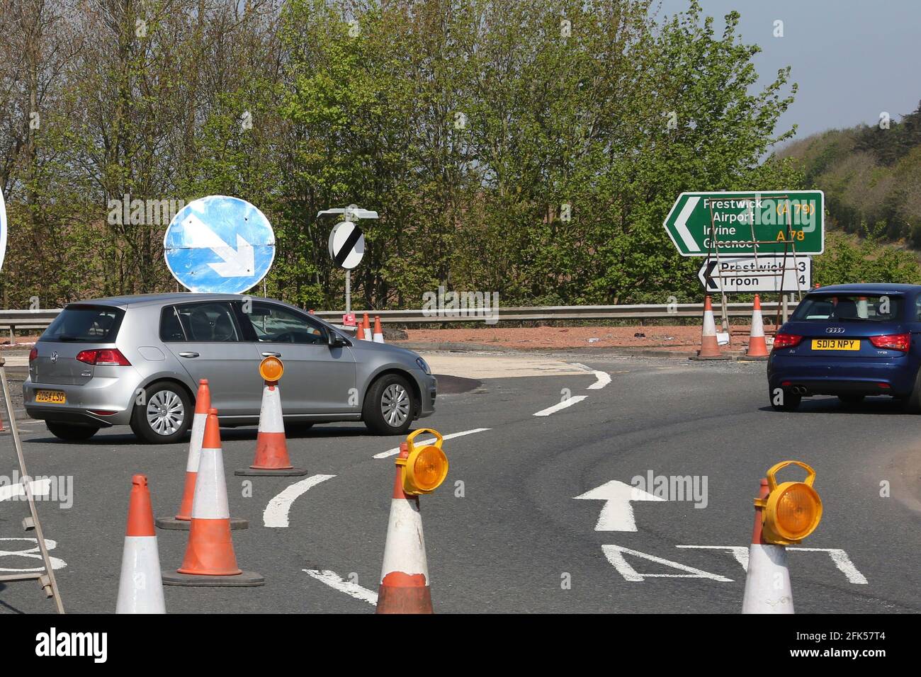 Lane Closure on A78 from Dutch House Roundabout Photo shows lane ...
