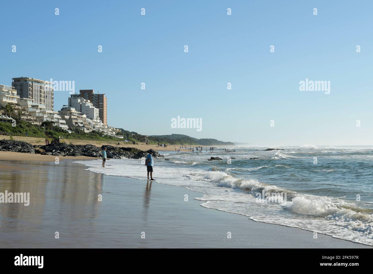 Beautiful beach Umhlanga Rocks waterfront, seaside travel destination ...