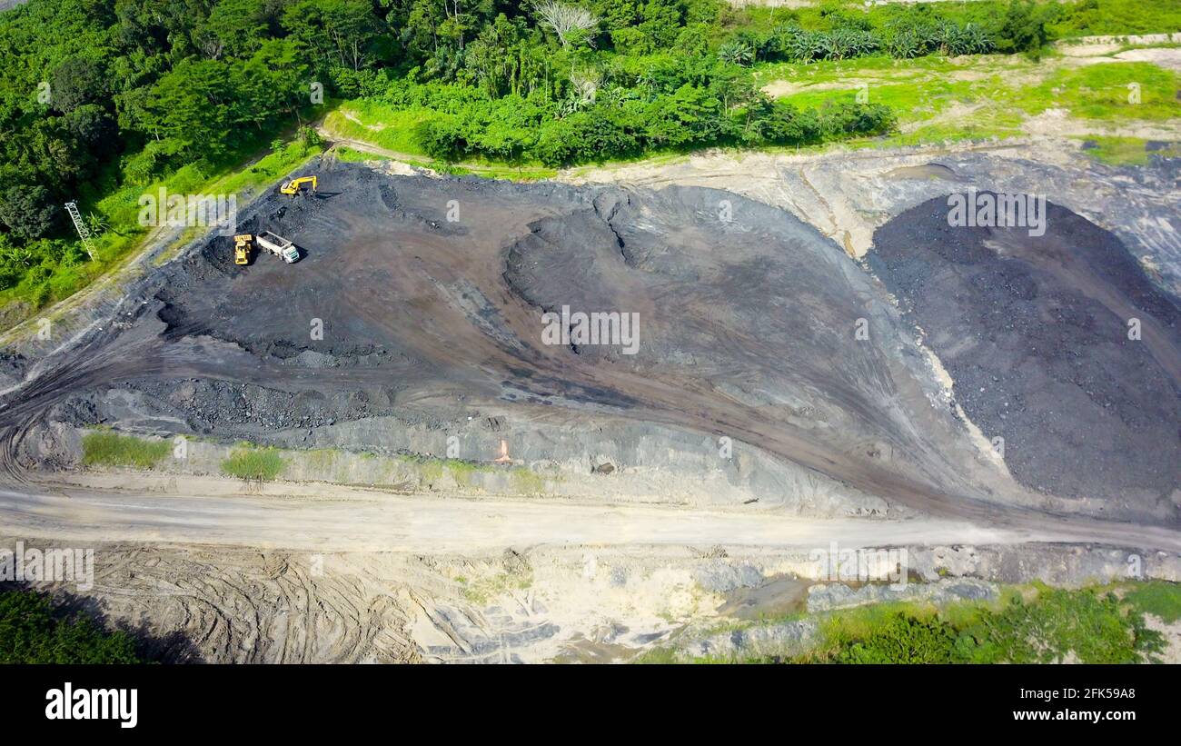 coal mining, stock pile, aerial view Stock Photo - Alamy