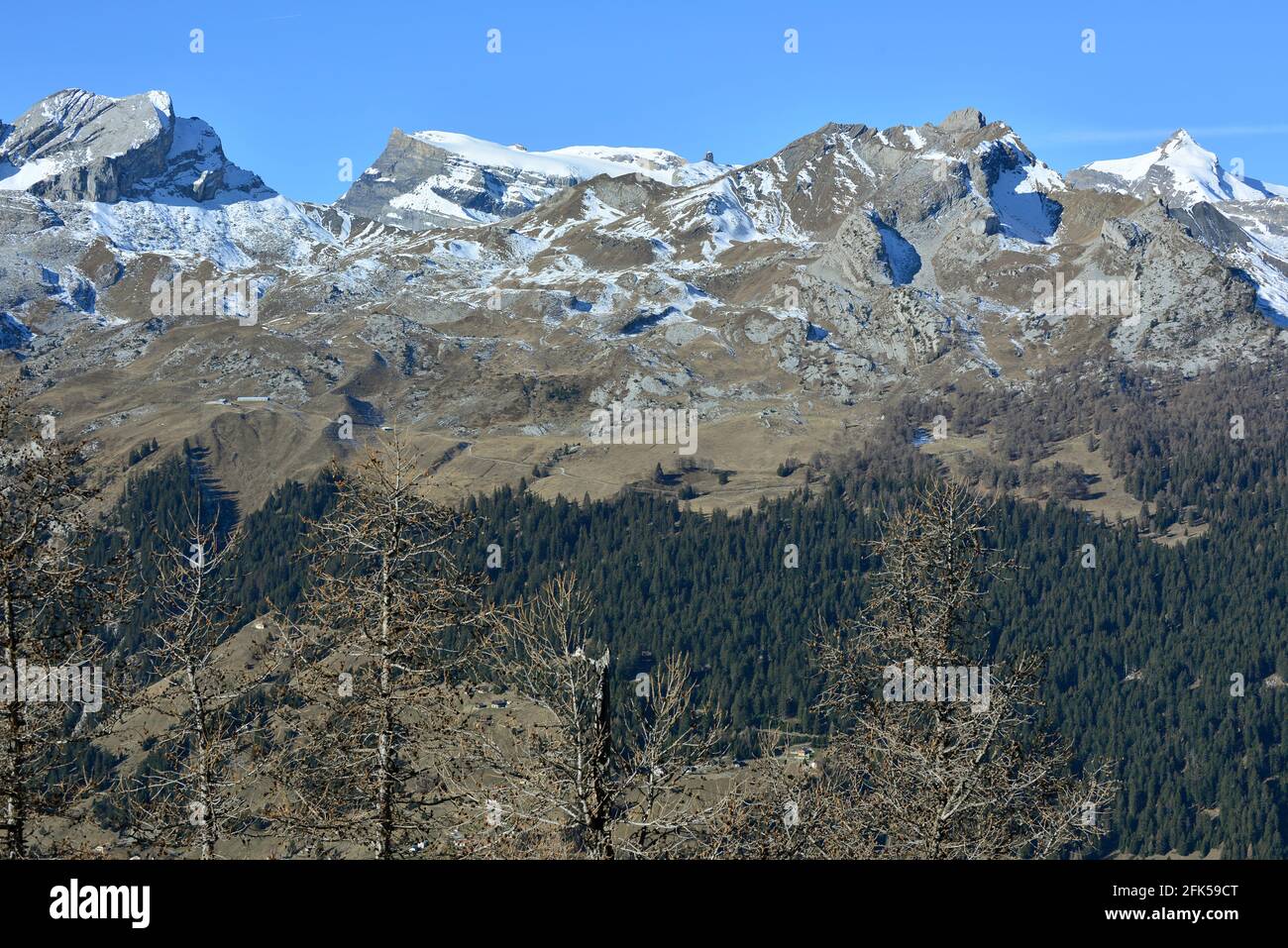 The Diablerets Glacier with the Oldenhorn (r) in the Bernese Alps above ...