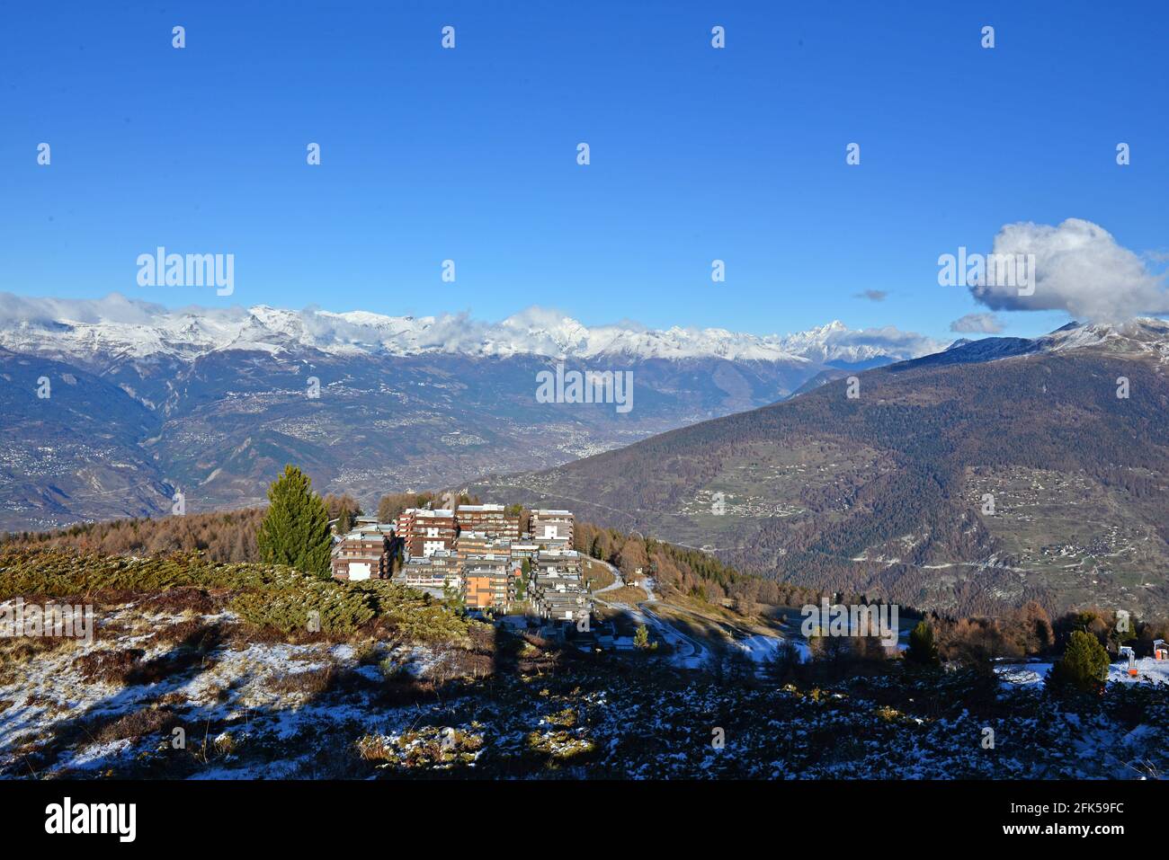 The ski resort of Thyon in the Southern Swiss Alps Stock Photo - Alamy