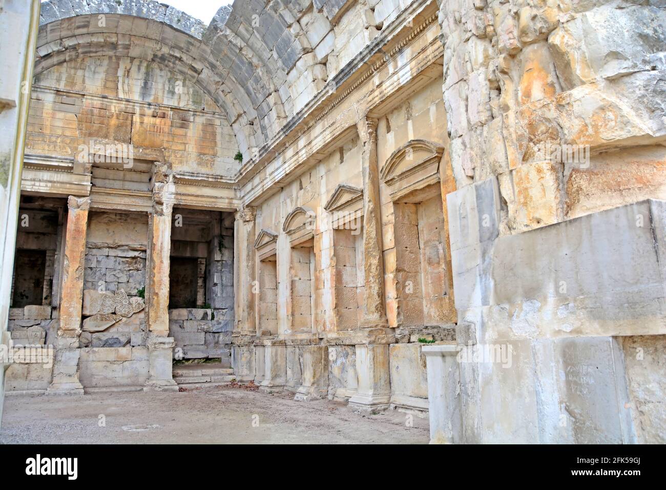 The Ancient Roman Temple of Diana, in the Fontaine Sanctuary Nimes ...