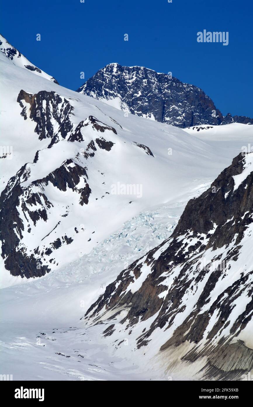 The south face of the Eiger and the Enigschneefeld glacier in the ...