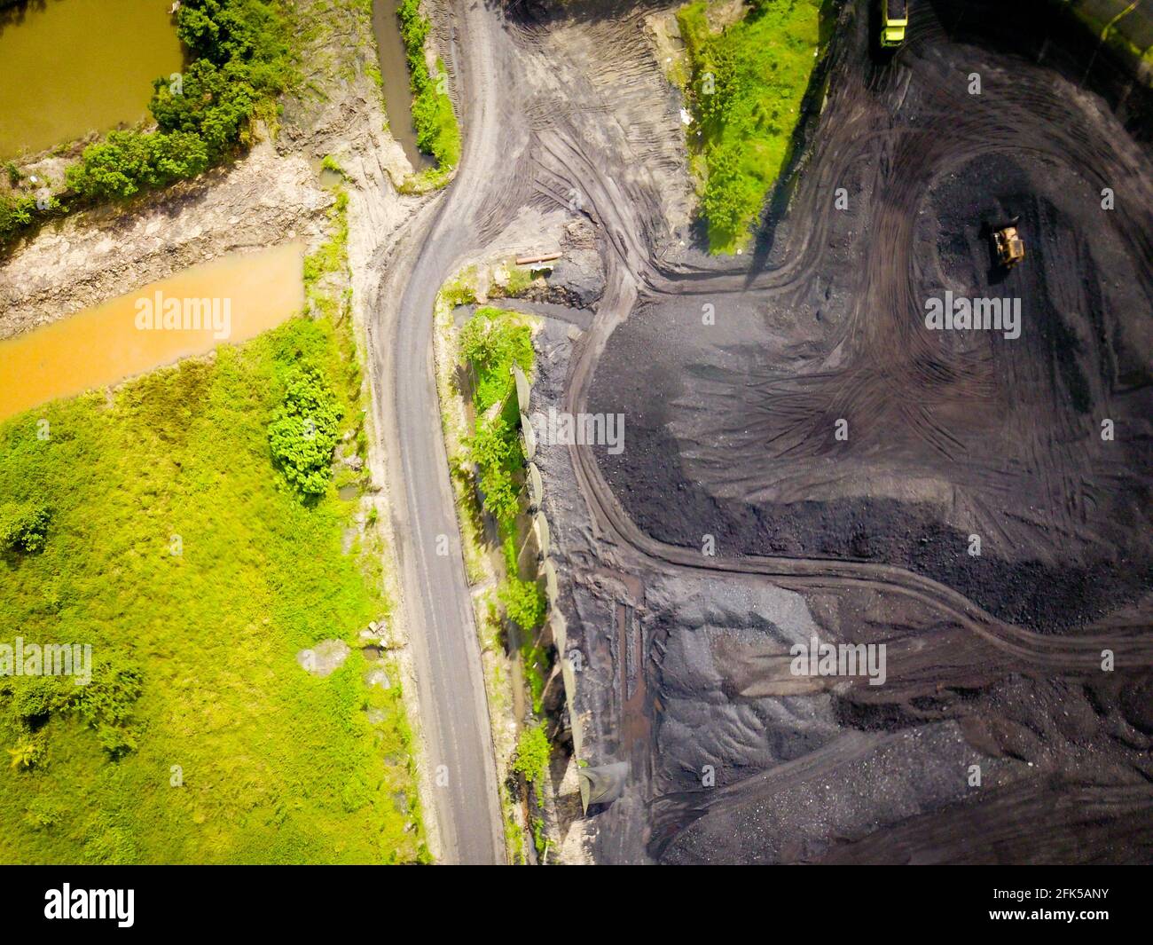coal mining, stock pile, aerial view Stock Photo - Alamy